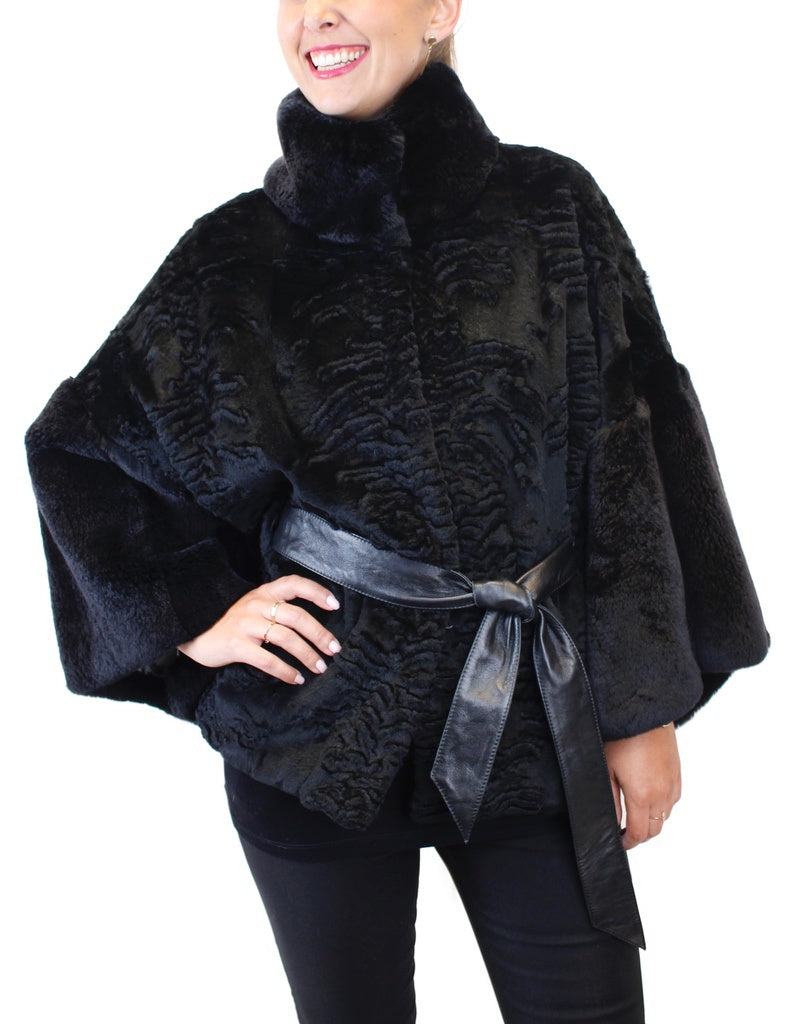 BLACK REX RABBIT FUR KIMONO JACKET – The Real Fur Deal