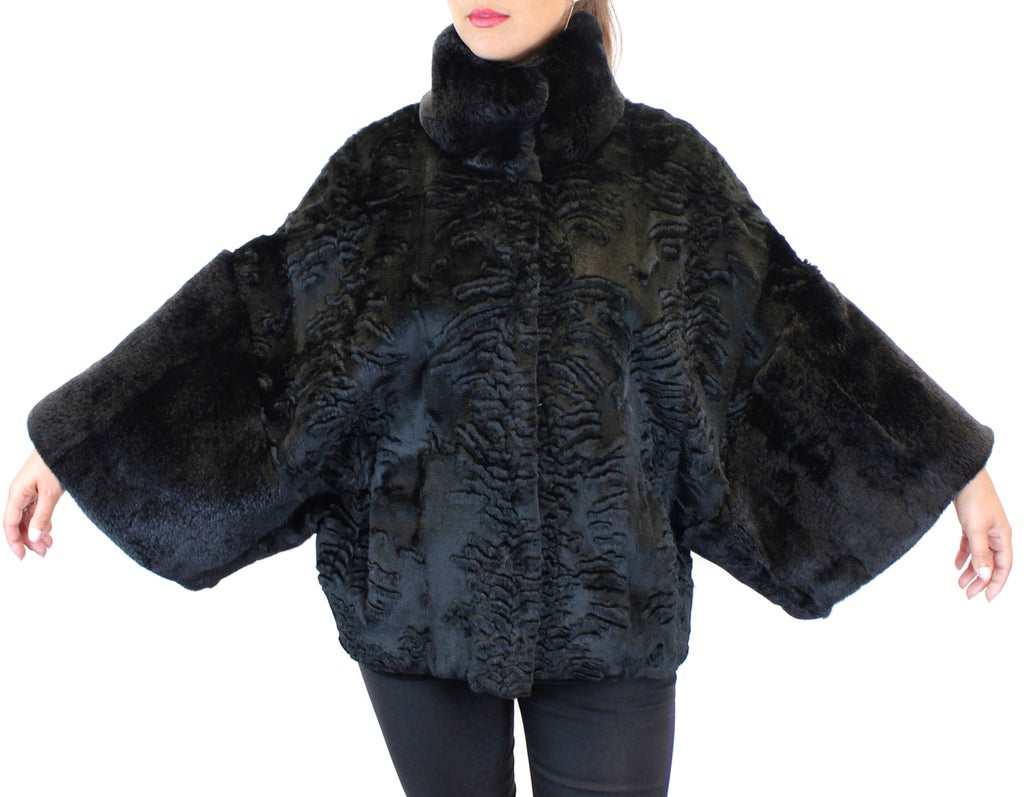 BLACK REX RABBIT FUR KIMONO JACKET – The Real Fur Deal